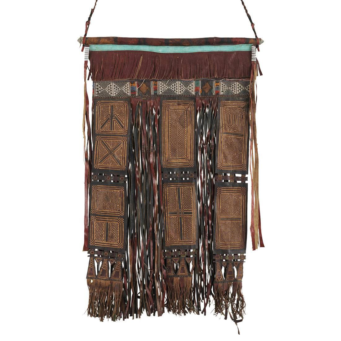 Old African Art Tuareg Bedouin leather tent decoration panel Niger ...