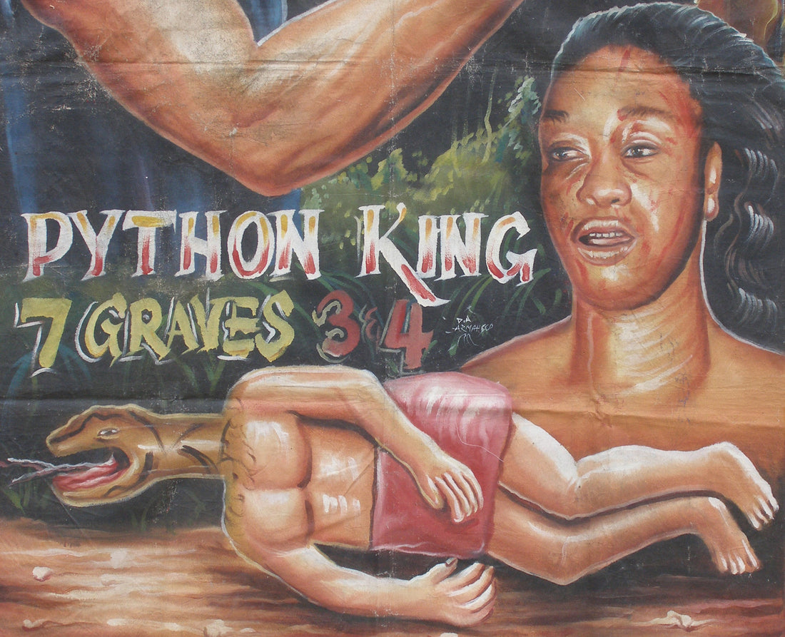 PYTHON KING 7 GRAVES Movie Poster | Hand-Painted Ghana Art – Tribalgh